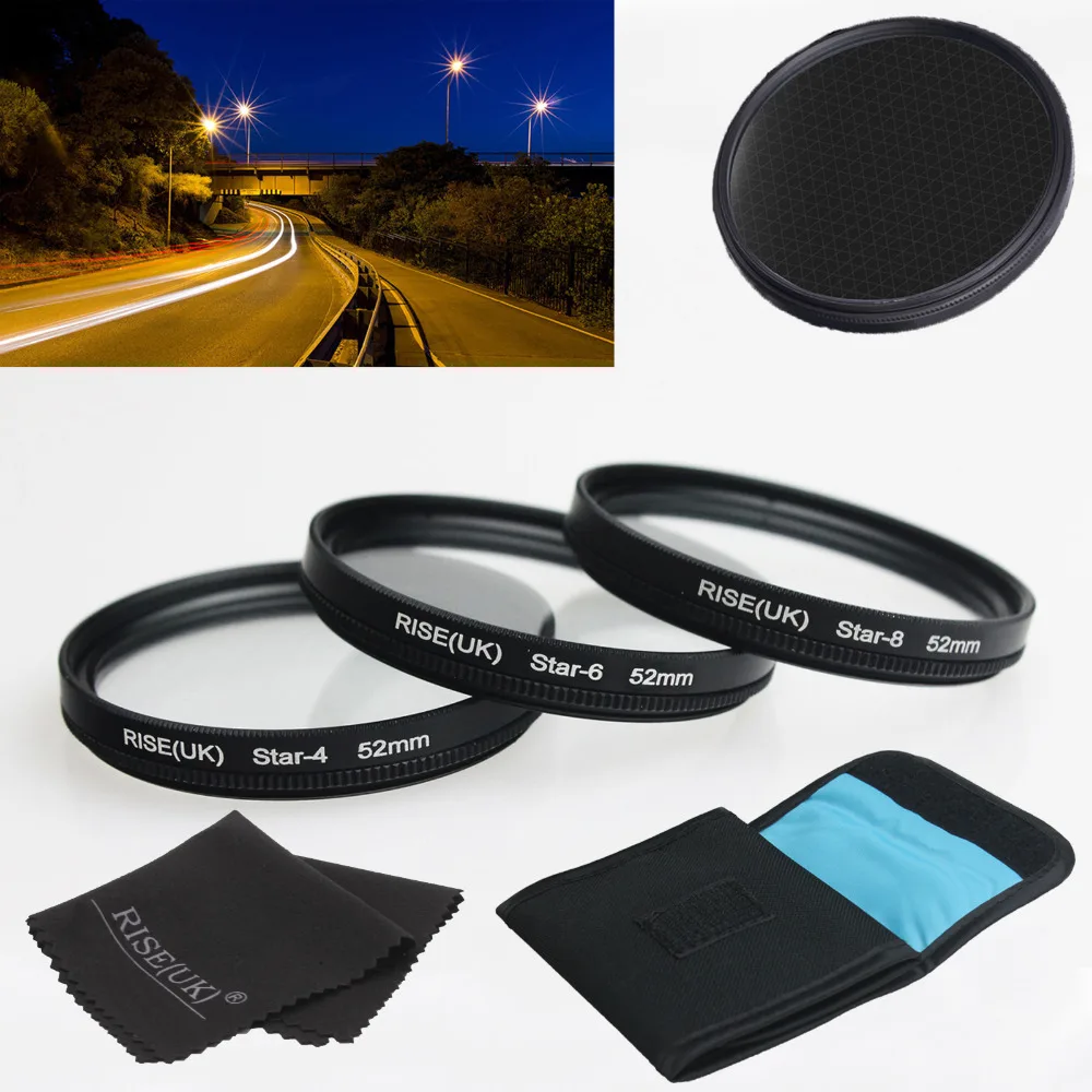 new arrive 52MM 4 6 8 Point Star Filter Kit for Canon EF 18 55mm 50mm ...