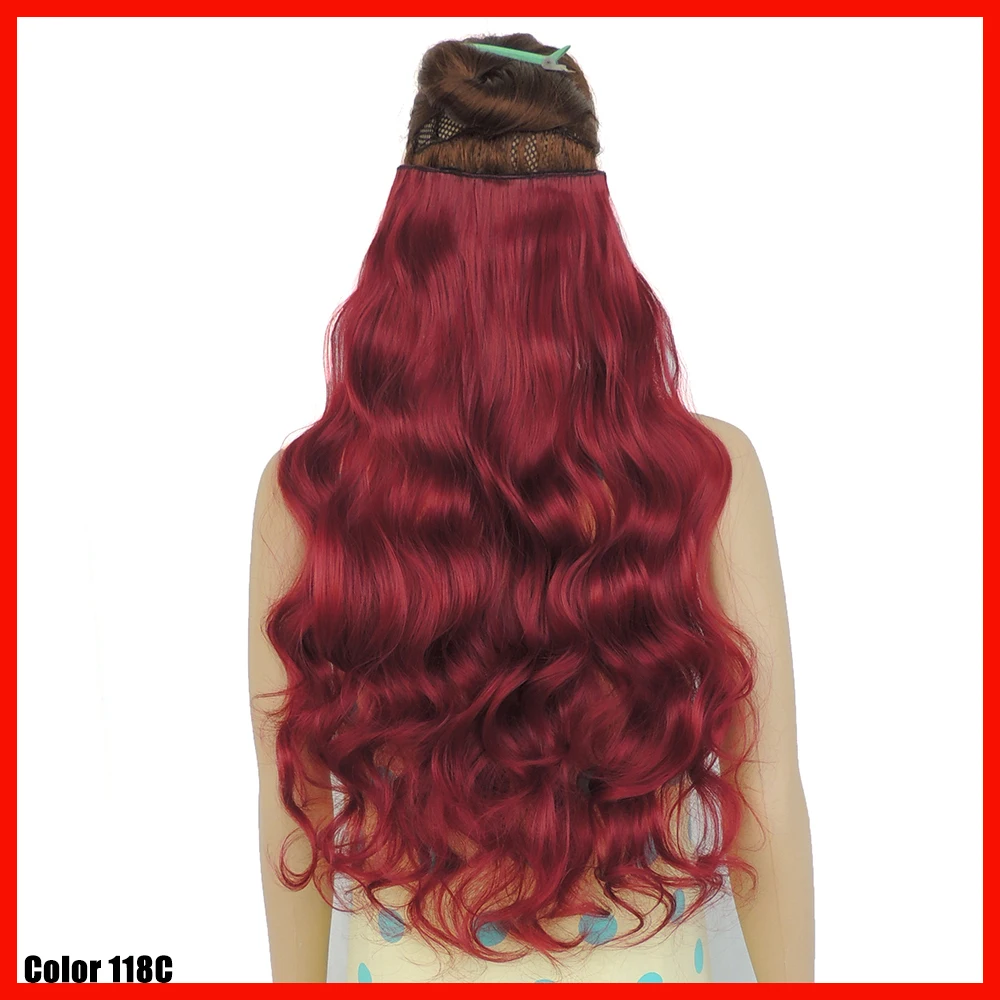 burgundy red clip in hair extensions curly extentions piece 24 inch ...