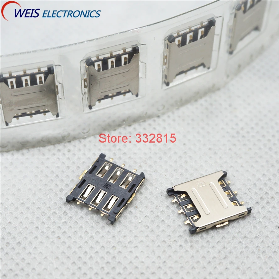 10PCS Nano SIM card holder Plug Type 6PIN mini sim card socket nano sim ...