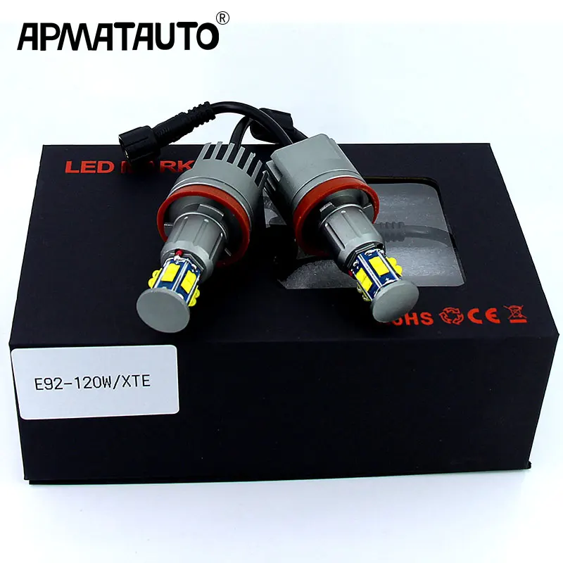 LED 천사 눈 마커 조명 canbus, 2x120W 240W E92 H8 Led, BMW X5 E70 X6 E71 E90 E91 E92 M3 E89 E82 E87 헤드 ...