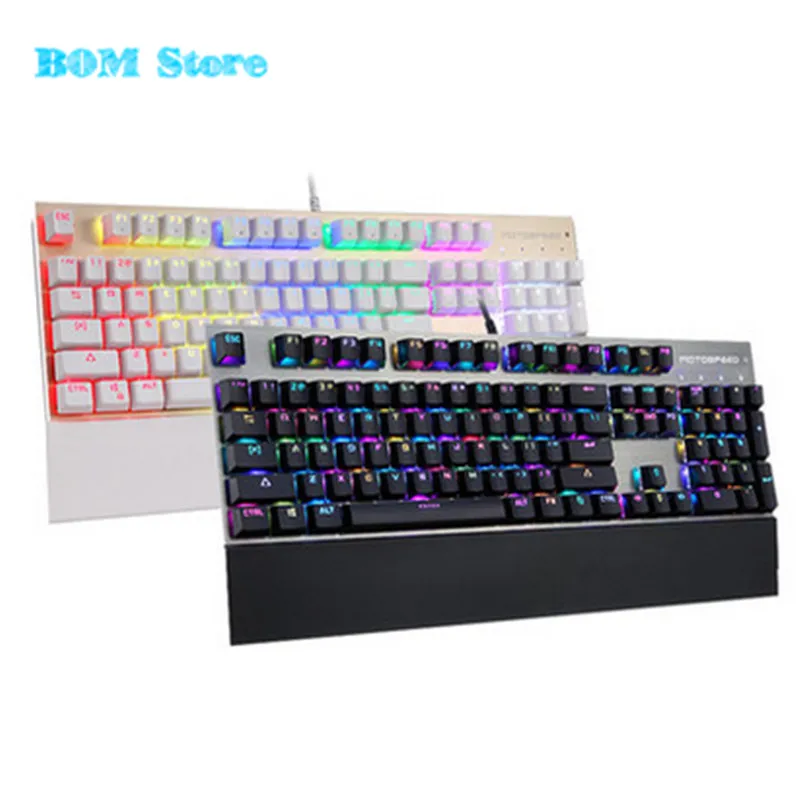 Original Motospeed CK108 Mechanical Keyboard 104 Keys RGB blue Switch ...