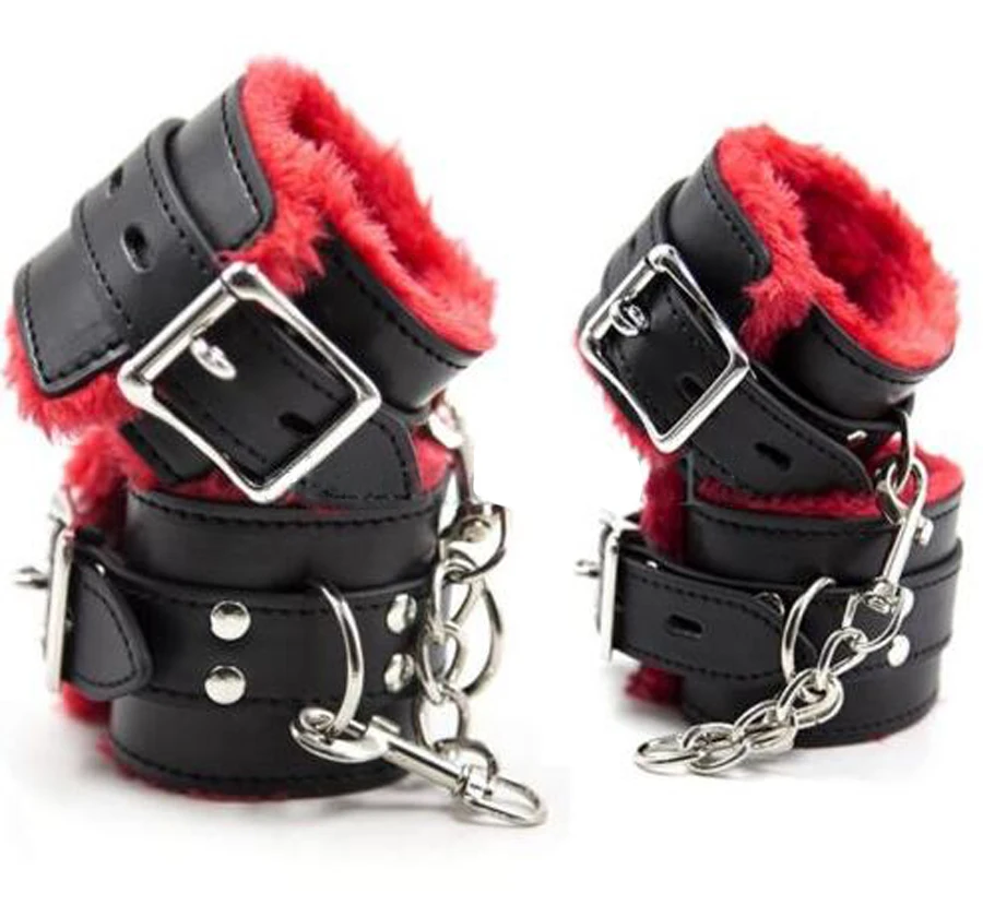 Soft Padded Leather Bondage Kit, Soft Wrist Cuffs & Ankle Cuffs,BDSM ...