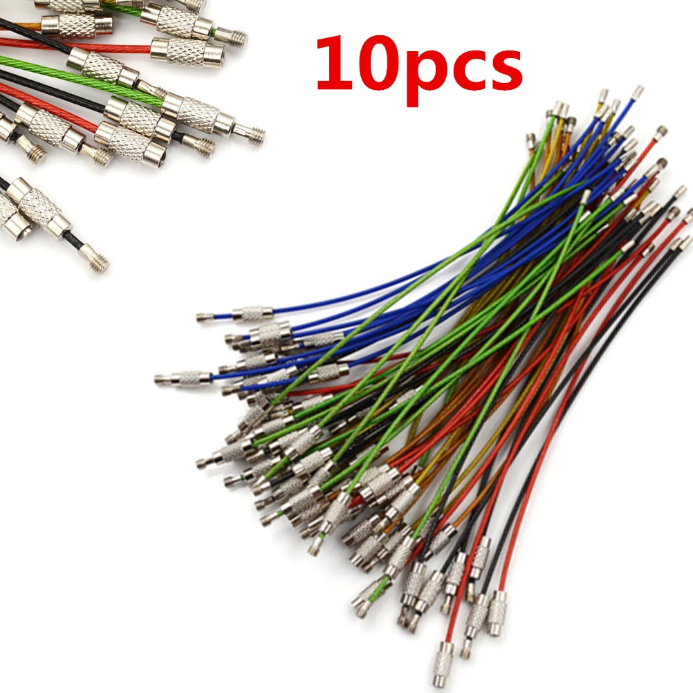 10pcs Multi Color Stainless Steel Wire Cable Rope Edc Luggage Screw ...