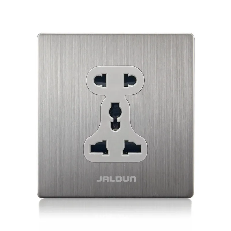 Universal 5 Pin wall socket, Brushed style and Silver 304 Stainless ...