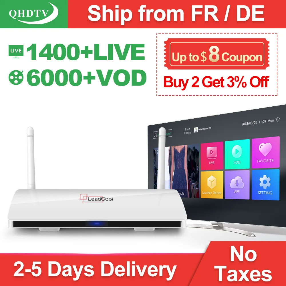 Leadcool IPTV France Android récepteur TV RK3229 D'origine Leadcool ...