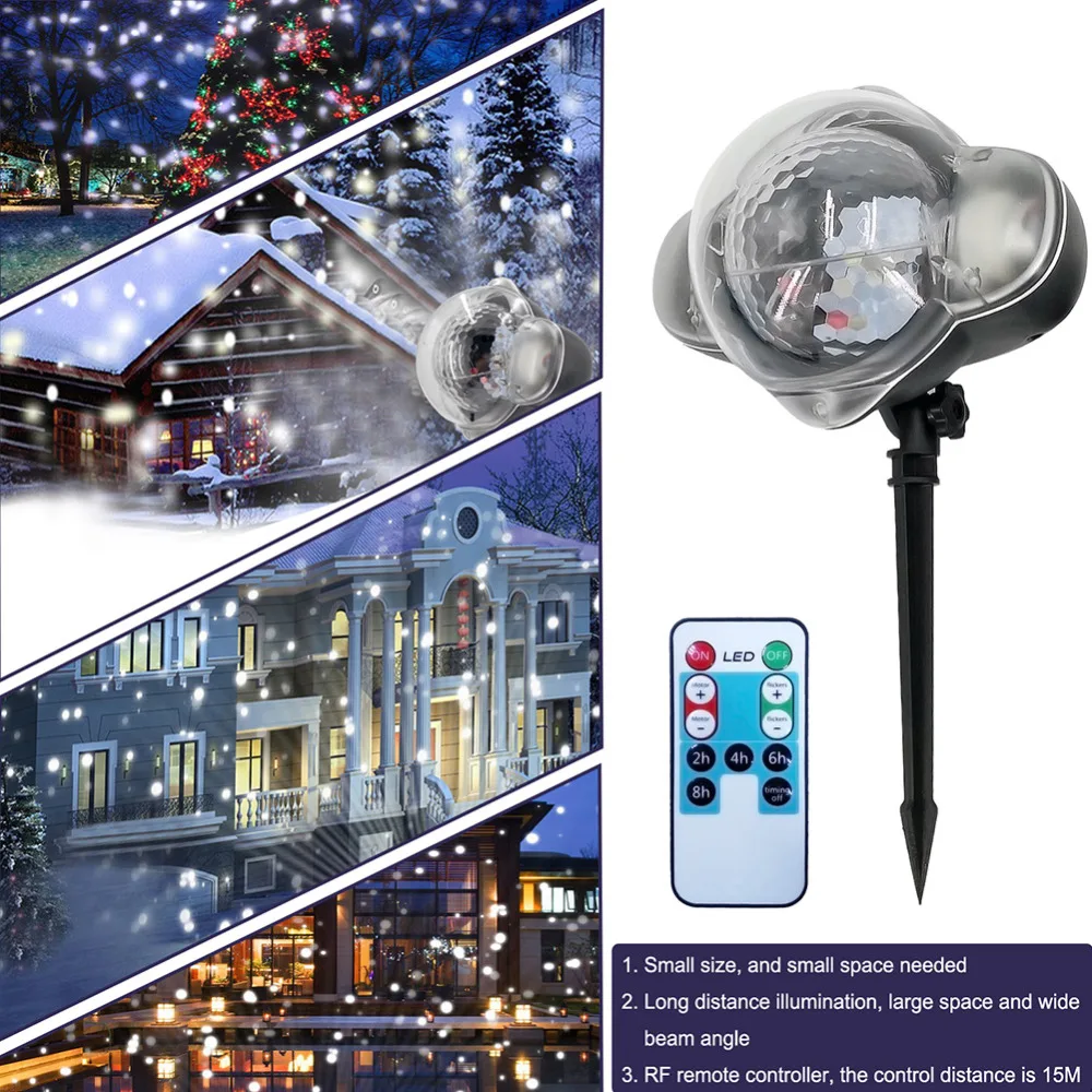 Snowfall Outdoor LED Lights Displays Projector Show Waterproof Rotating ...