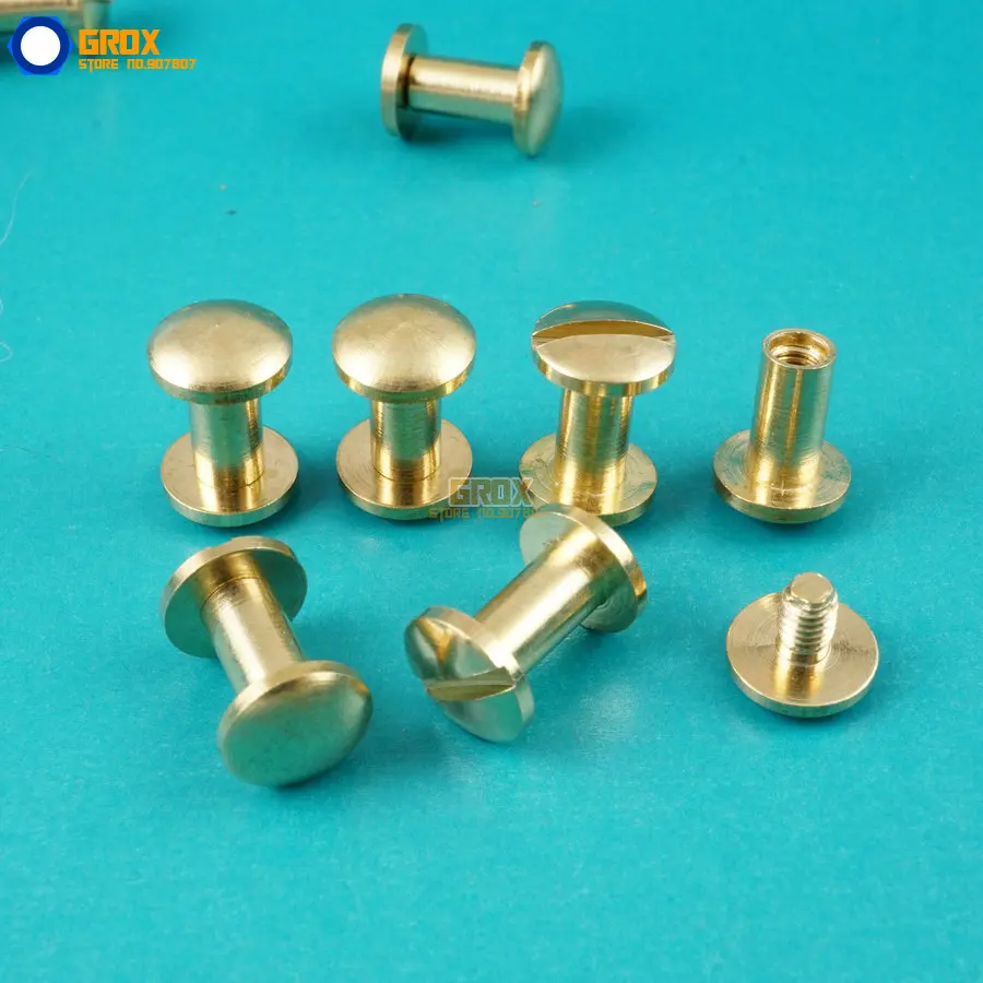 50-Set-8-8mm-Solid-Brass-Rivet-Chicago-Screw-for-Leather-Craft-Belt ...