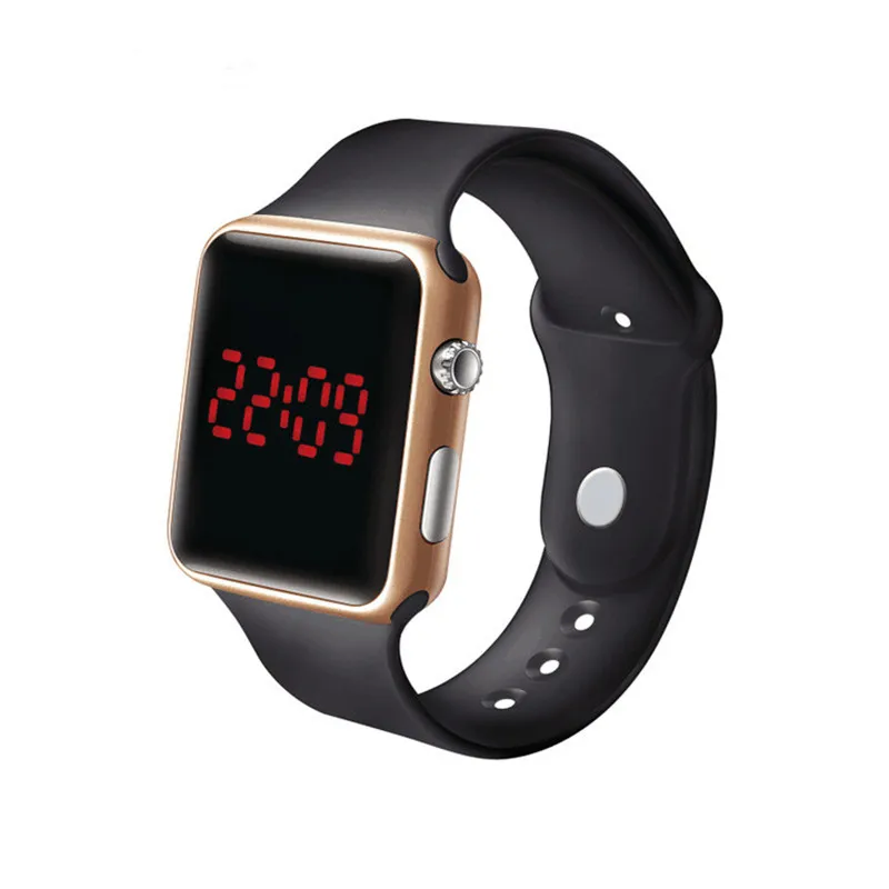 Women Men Unisex Sports Watch Silicone Band Digital Watch Red LED ...