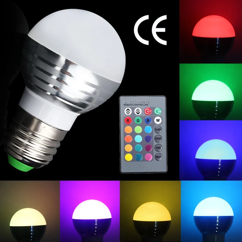 2018 NEW RGB LED Bulb E27 E26 3W LED Lamp Light Led Spotlight Spot ...