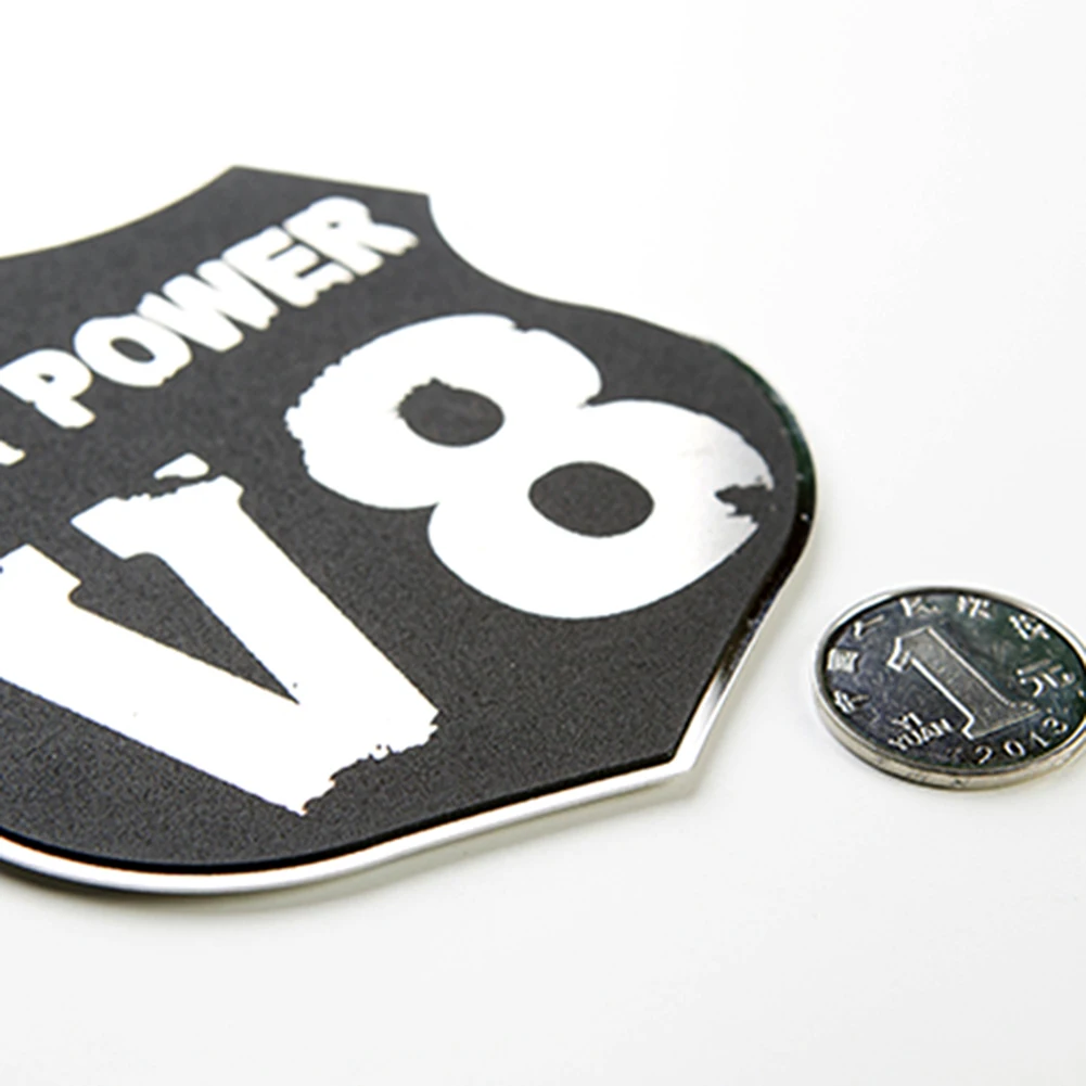 New Cool Car 3D Sticker Auto Emblem Badge Max Power V8 Logo Stainless ...