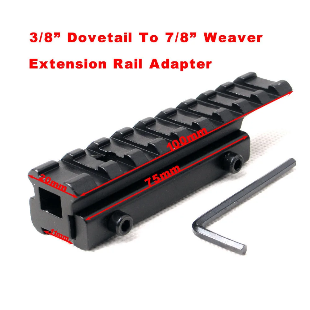 2pcs Good Quality Dovetail Rail Extension Picatinny 11mm to 20mm Rail ...