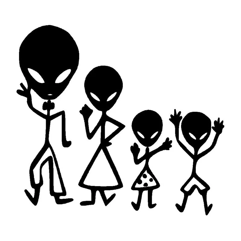 15.2*13.9CM Dancing Alien Family Car Styling Interesting Vinyl Car ...