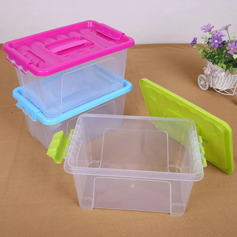 Portable 1 Grid 12L Large Debris Plastic Transparent Storage Boxes Eco ...