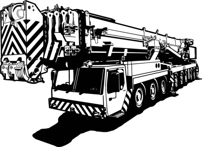 Crane Wall Sticker Hoisting Machine Truck Engines Mural Wall Sticker ...