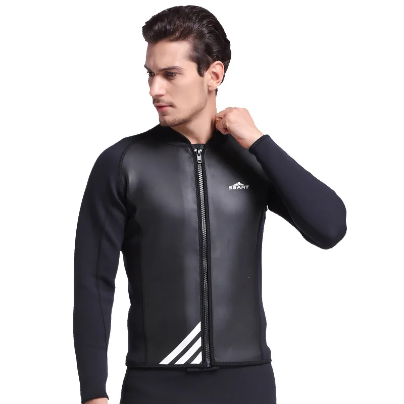 SBART New Arrival 2MM Neoprene Wetsuit Tops Mens Swimming Shirt Long ...