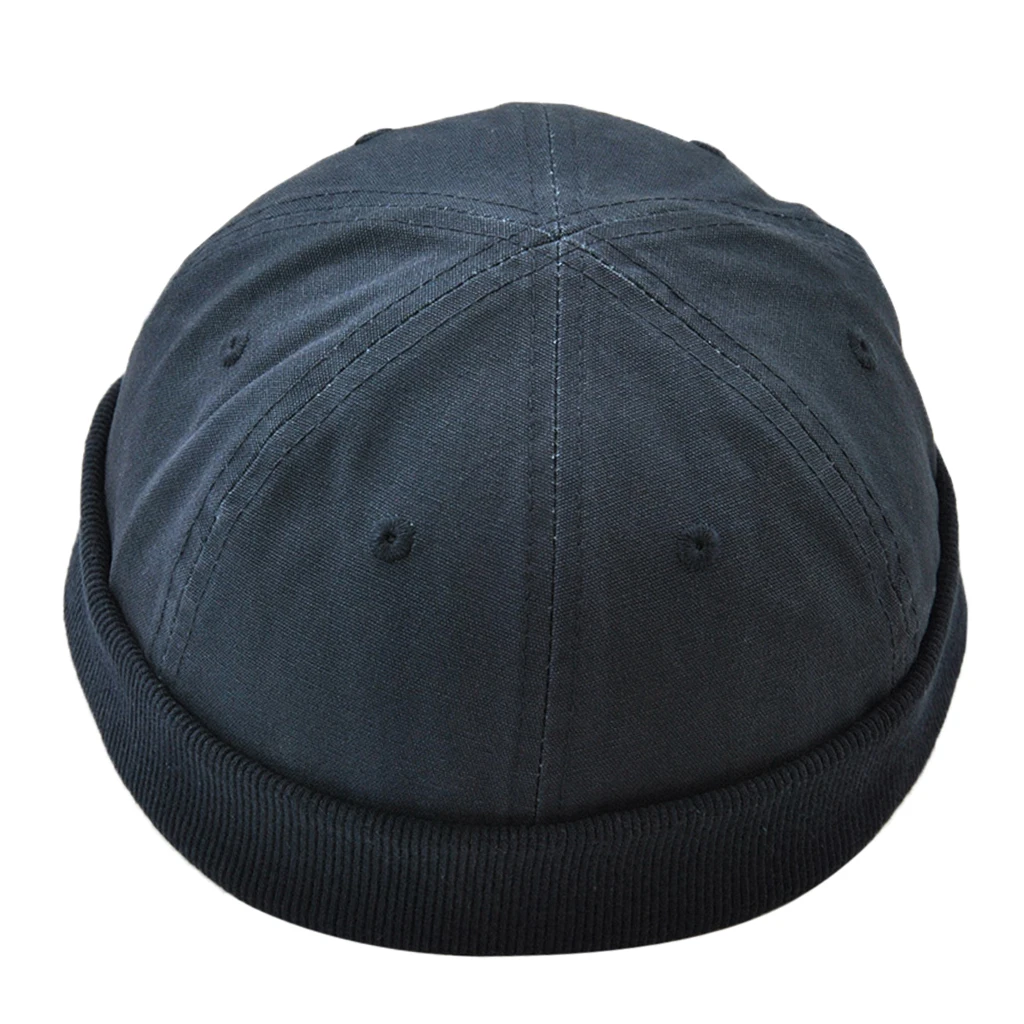 La couleur noire Bonnet rétro Docker Leon pour homme, chapeau en pur ...