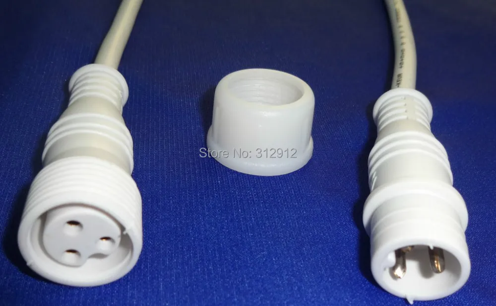 3core Waterproof Connector With 20cm Long Cable,male And Female ...
