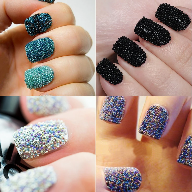 Бодрствования 10g/jar Nail Икра бусы 0,6-0,8mm красочные мини Стекло ...