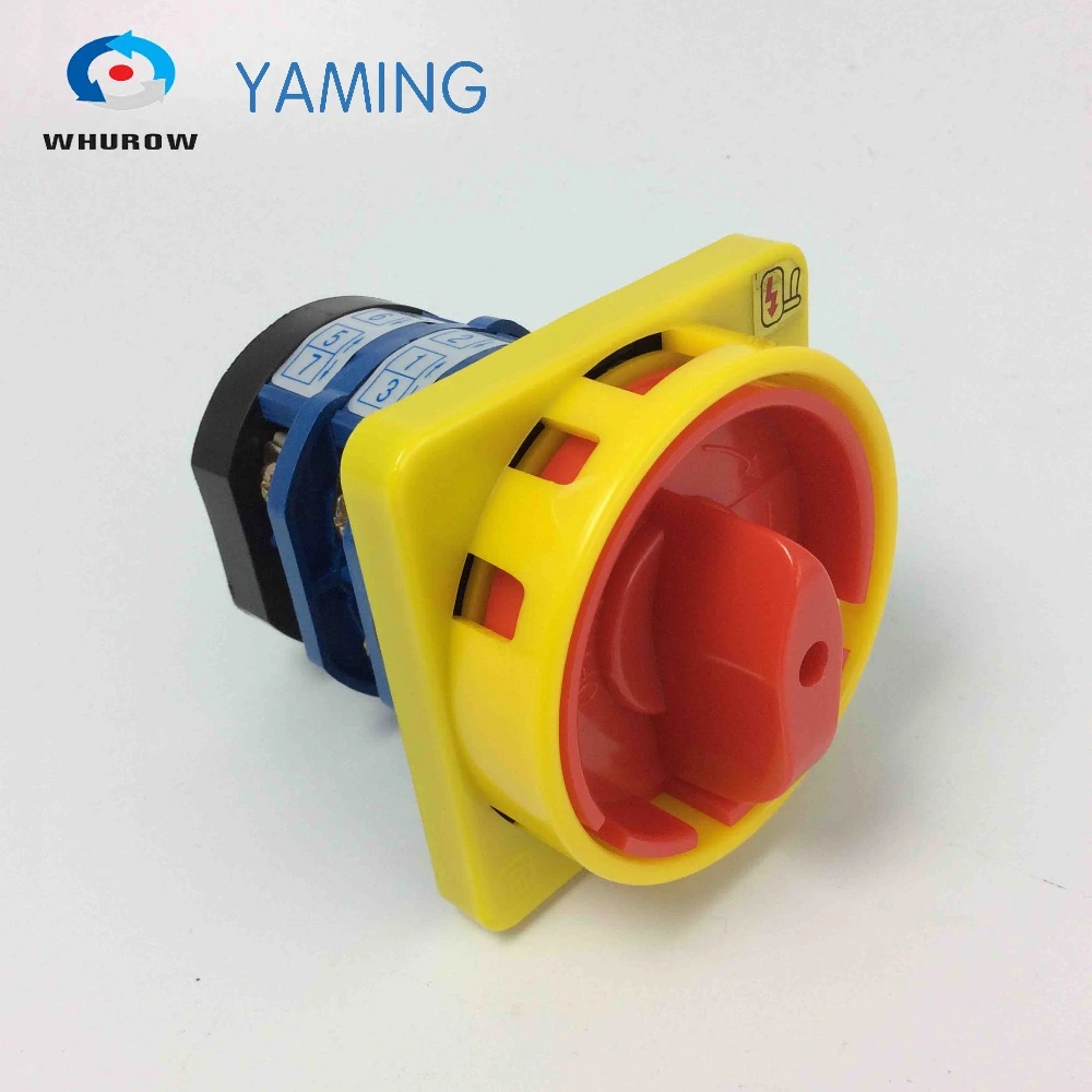 Rotary switch knob 2 position on off 2 poles Ui 690V 25A padlock ...