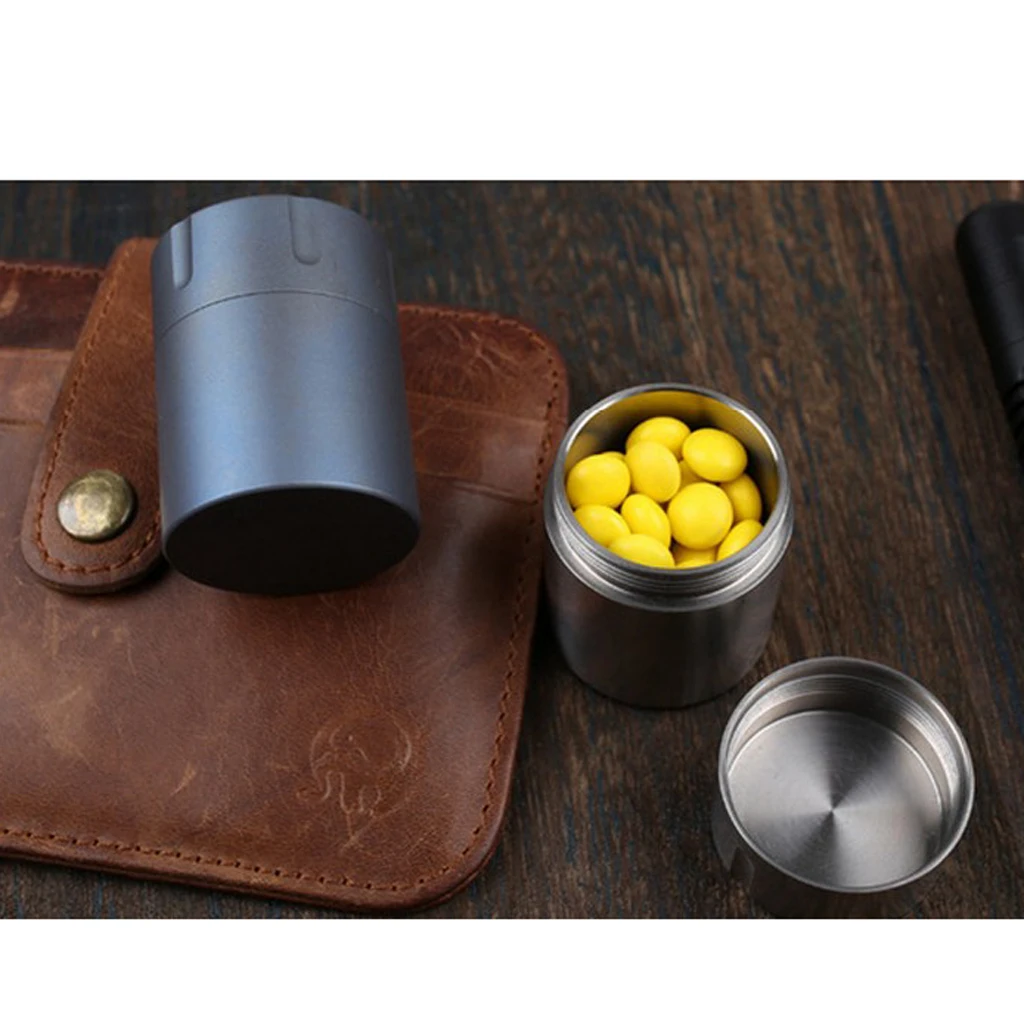 Titanium Waterproof Pill Box Case Multi-purpose Tablet Container ...