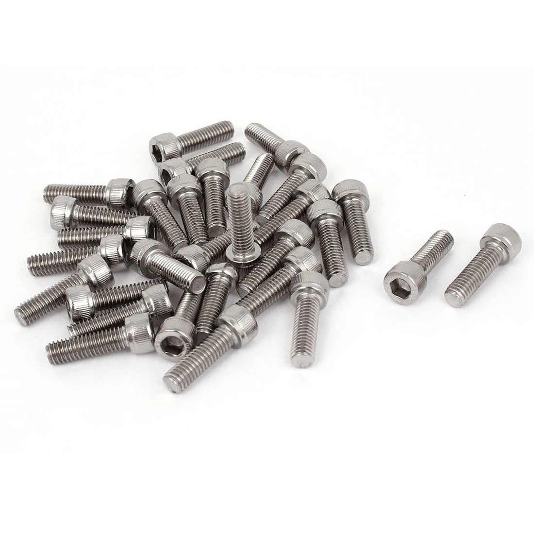 1mm Pitch M6x20mm Stainless Steel Hex Key Socket Head Cap Screws 30pcs ...