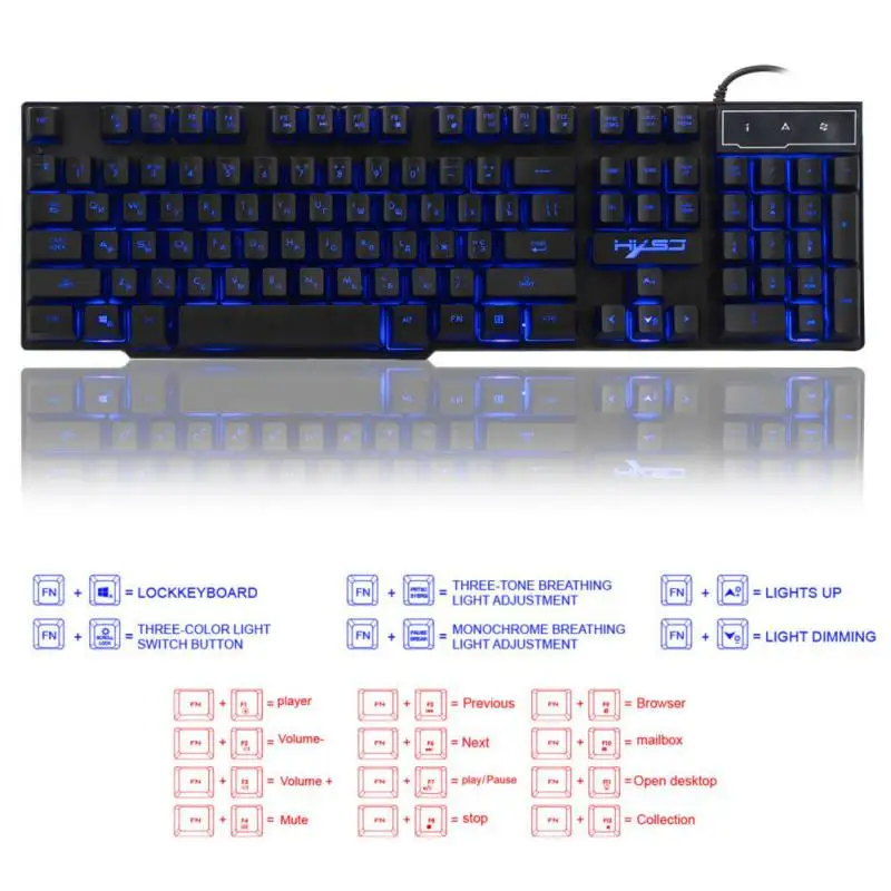 R8 Backlight Breathing Gaming Keyboards Cool LED Backlighting On ...