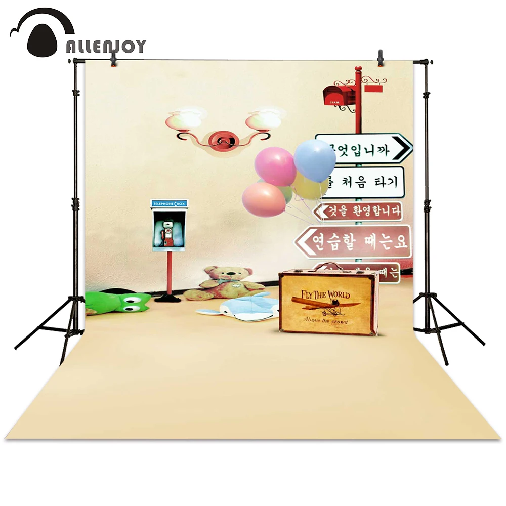 Allenjoy photography backdrop cartoon sign balloon toy wall primary ...