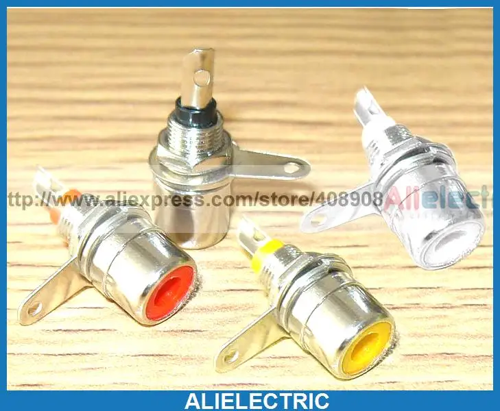 200pcs 4 Color RCA Socket Jack AV Plug Panel Mount DIY|mount|mounting ...
