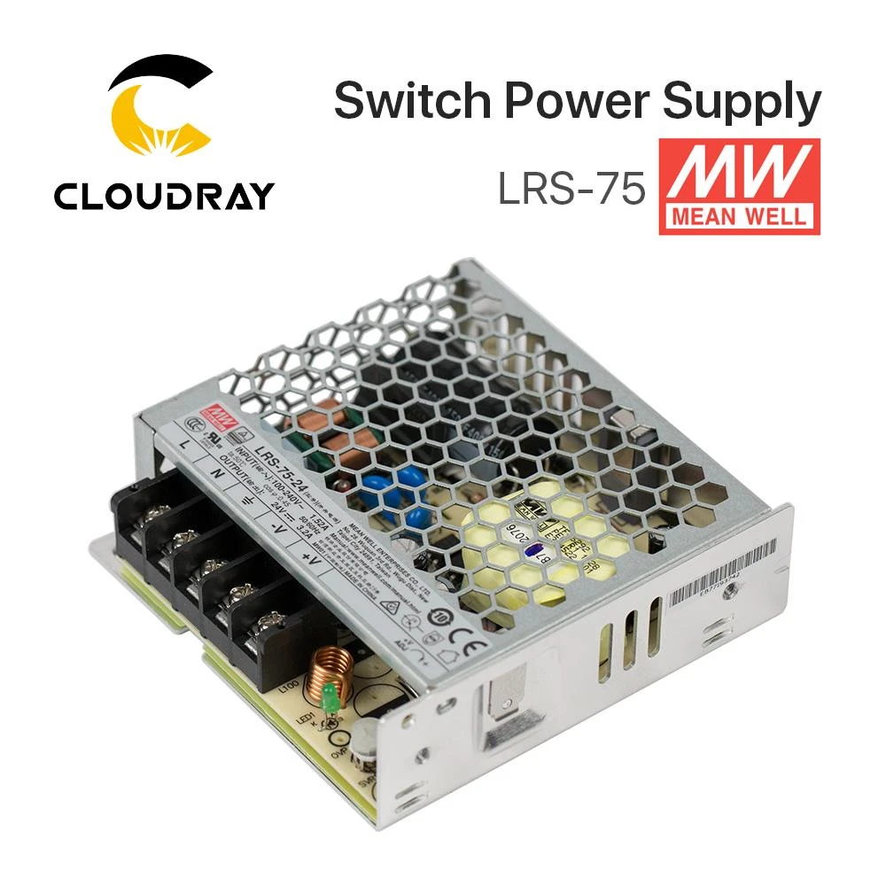 Meanwell LRS-75 Switching Power Supply 12V 6A / 24V 3.2A 75W Original MW Taiwan Brand for Laser ...