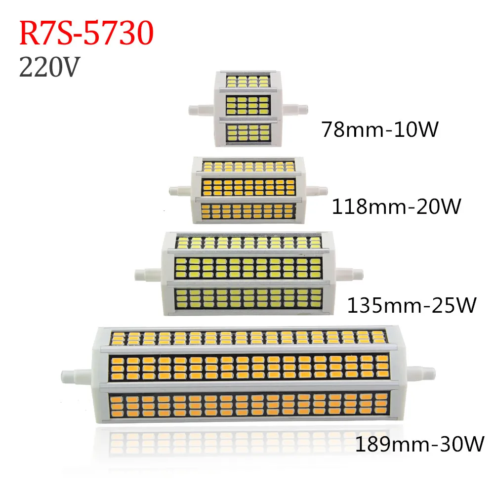 Led R7S 118mm 30W 360 grado 10W 78mm Lampadas llevó R7S bombilla 25W ...