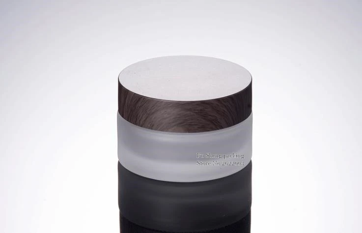 30g/ml Translucent Glass With Black Wooden Cap, Round Glass Jar ...