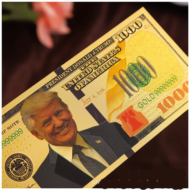 Us Promotion Donald Trump Dollar Fake Money 24k Gold Banknote Trump ...
