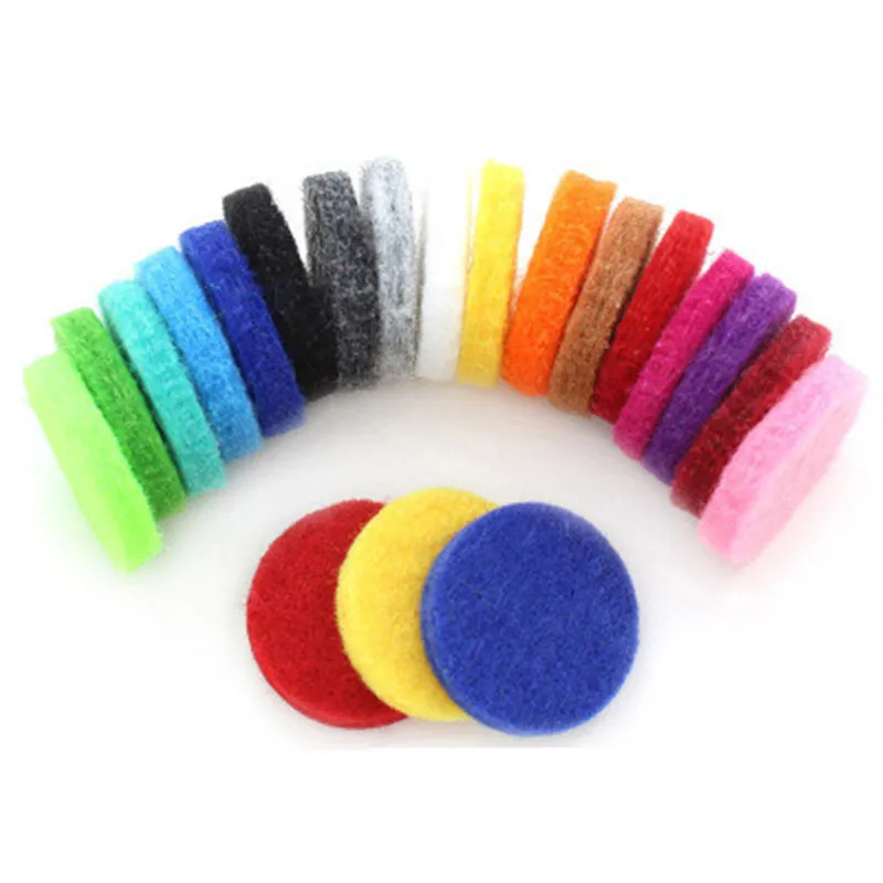 10pcs/lot) 17Colors 17mm Essential Oils Diffuser Lockets Felt Round ...