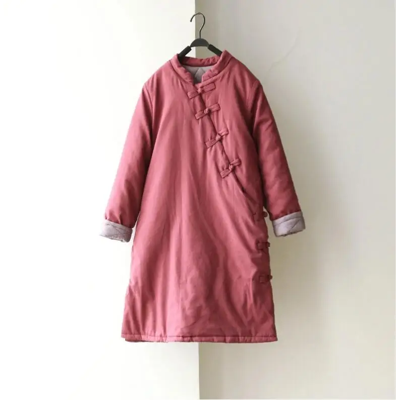 Vintage Chinese folk style cotton padded robe thickened in the long ...