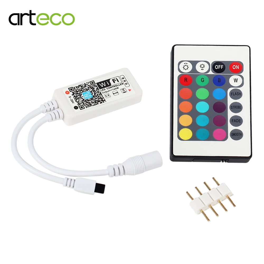 DC12V LED WIFI RGB controller with 24key remote IOS/Android Mobile ...