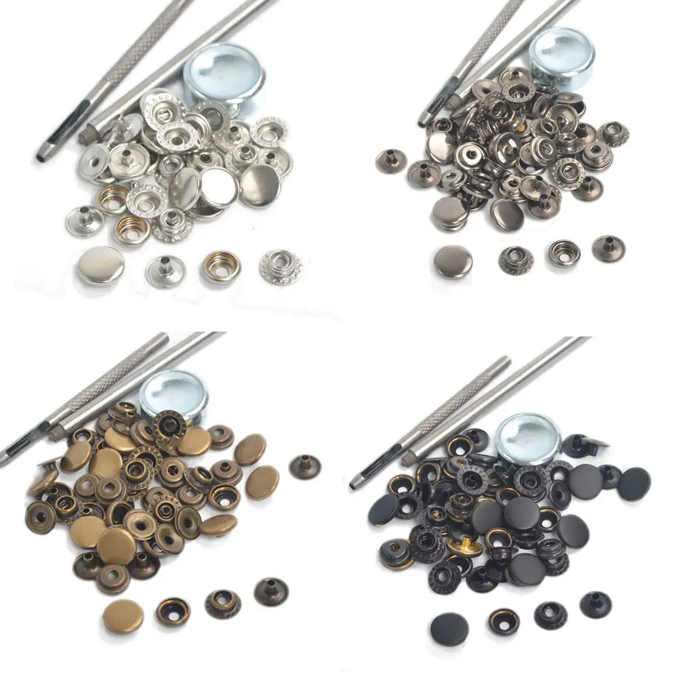 15set 15mm 17mm Brass Made Heavy Duty Snap Fasteners Press Studs Kit ...