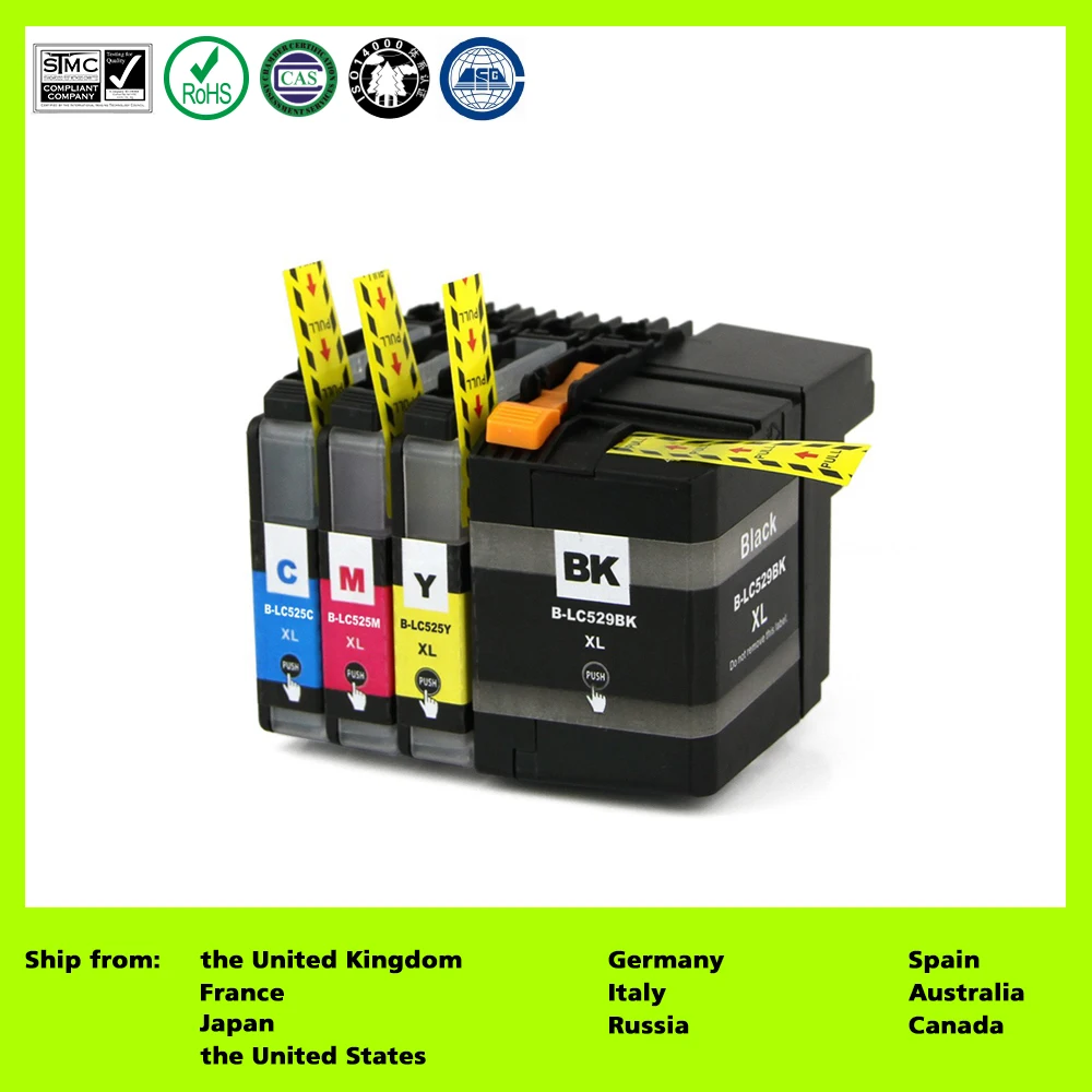 Compatible-for-LC529-LC525-XL-4-Pack-Ink-Cartridge-for-Brother-DCP-J100 ...
