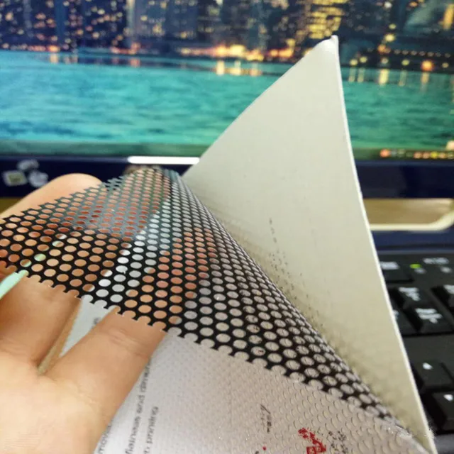 One Way Perforated Vinyl Privacy Window Film Adhesive Glass Wrap 137cm By 170cm Customize In