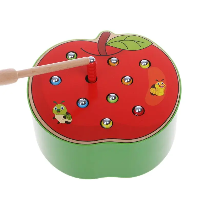 New Catch The Worm Game Magnetic Wooden Toys Blocks Puzzle For Kids ...