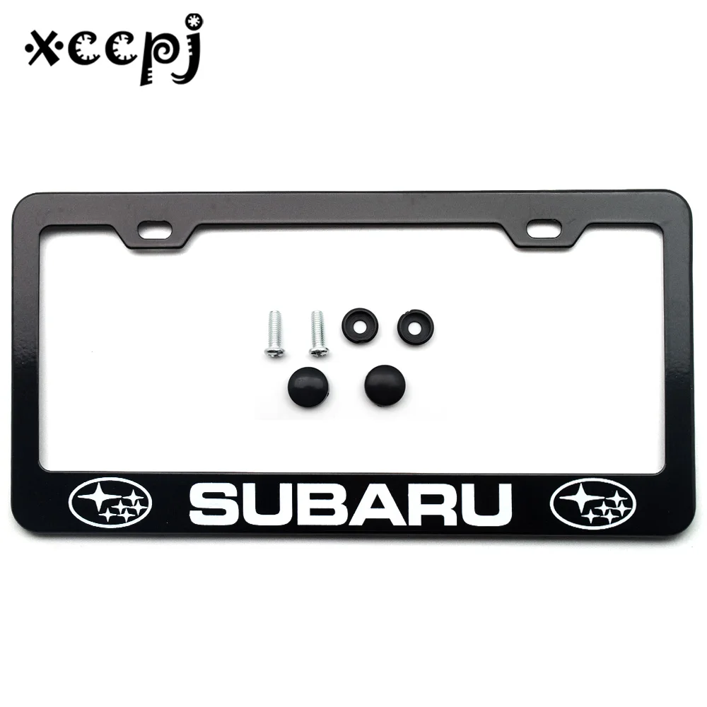 1 Pcs Stainless Steel Universal Holes Black Car License Plate Frame ...