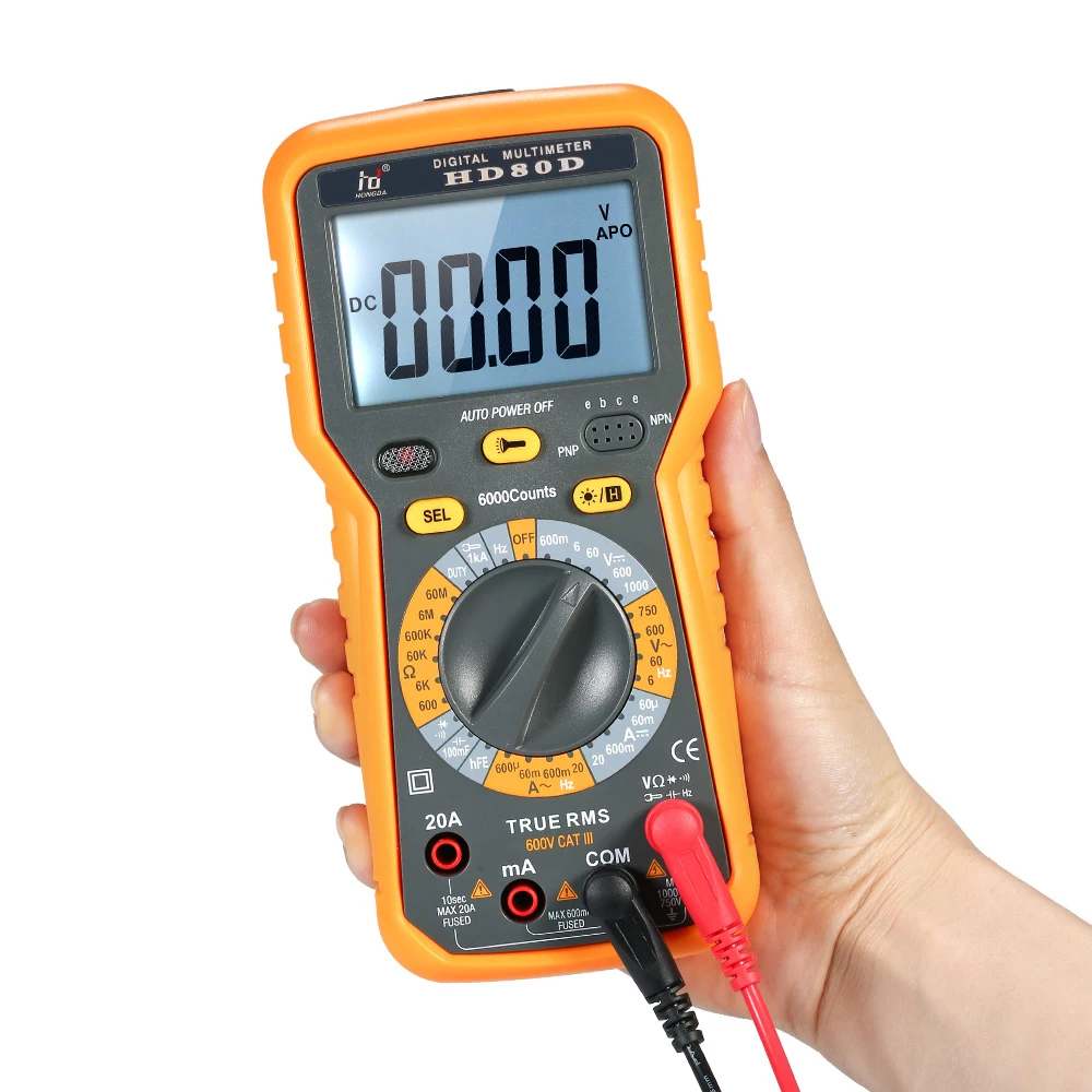 Digital Multimeter DMM LCD 6000 Counts Display multimetro True RMS ...