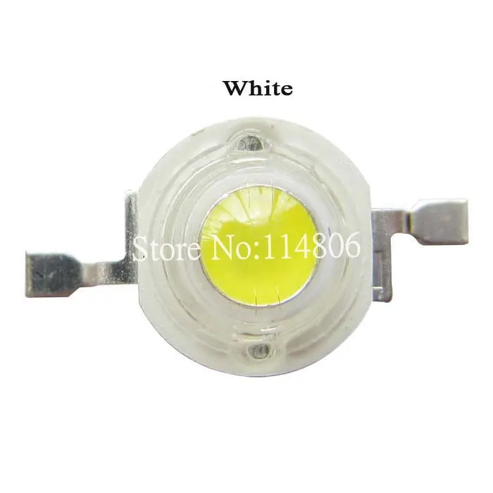 100 pcs 3 W 45mil Pure White 6500 K LED Talão Lâmpada de Cobre Lâmpada ...
