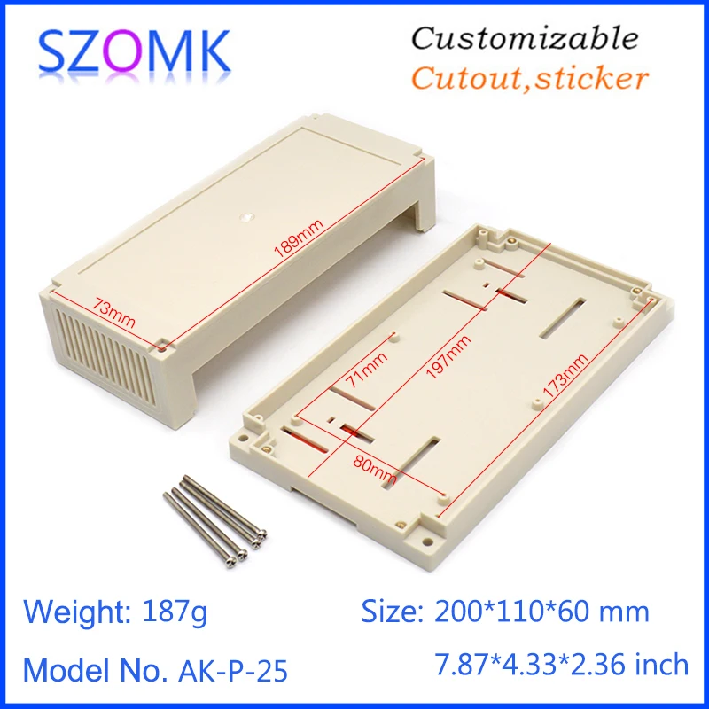 4 pcs 200*110*60mm hot selling PLC electronics plastic pcb enclosure ...