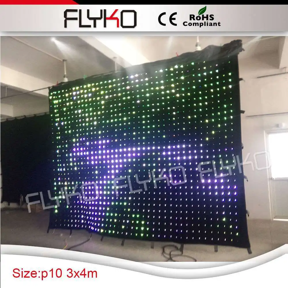 LED lighting strip dj booth led stage curtain 3 by 4M with adjustable ...