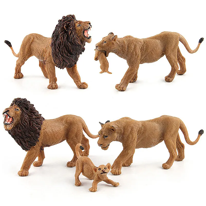 Wild-Animal-Lion-Family-Figures-Plastic-Toys-Kids-Boys-Collection-Early ...