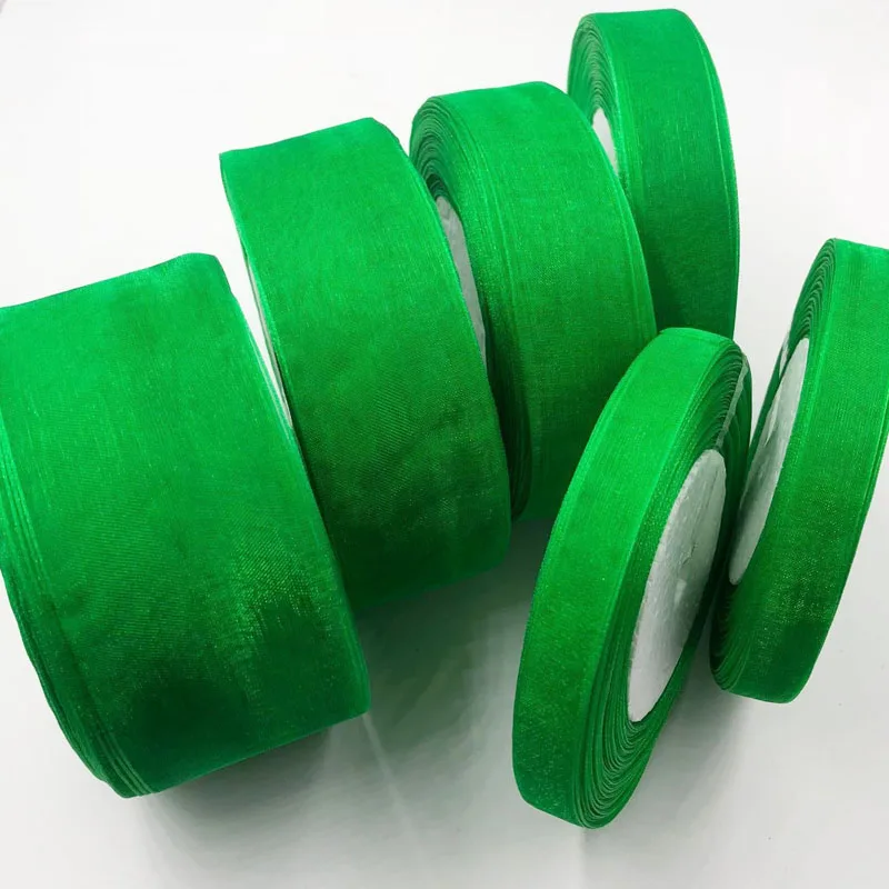 Green-organza-Ribbon-with-gold-Wedding-Party-Decoration-Gift-Wrapping ...