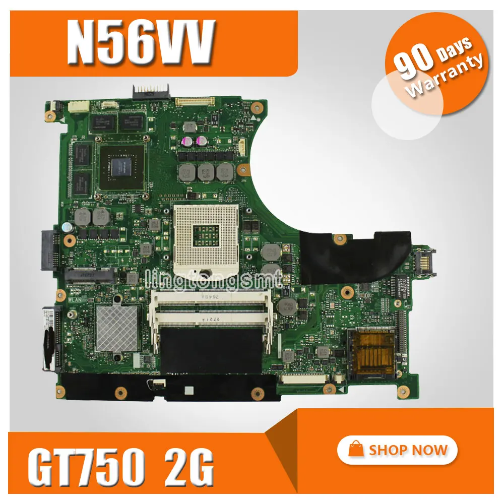 Original para Asus N56VV motherboard N56VM Rev: 2.3 PM DDR3 GT750 N13P ...