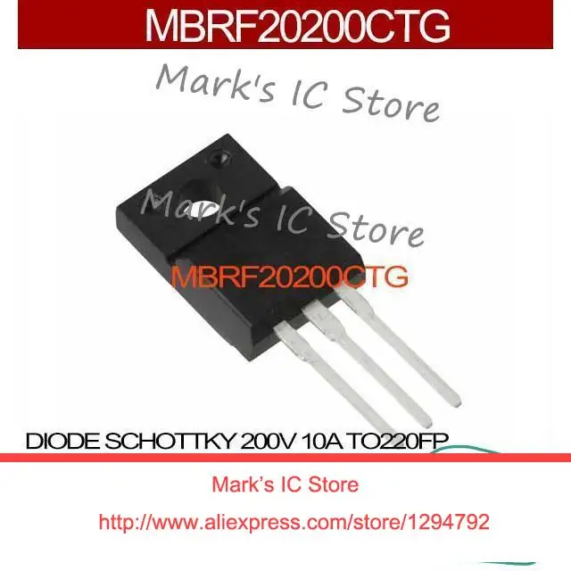 MBRF20200CTG DIODE SCHOTTKY 200V 10A TO220FP MBRF20200C Semiconductor ...