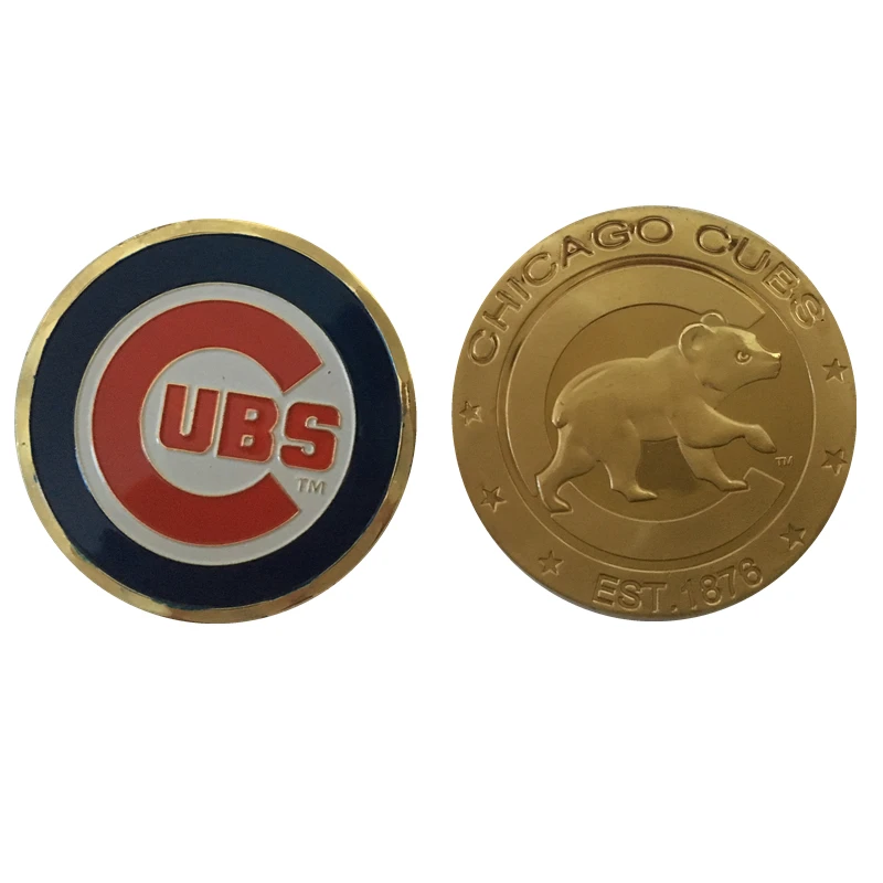 1876 East Chicago Cubs Baseball Coin Pure Gold American MLB ...