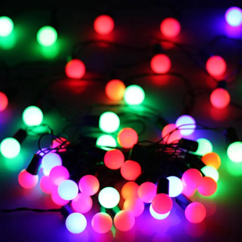 6M 220V 40 LED Mini Bulb Shaped Color changing LED String Lights Lamps ...